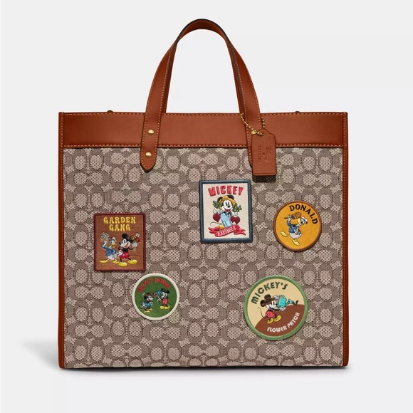 Coach | Bags | Coach Field Tote 4 Tote Bag Cg974 Brown Jacquardleather ...
